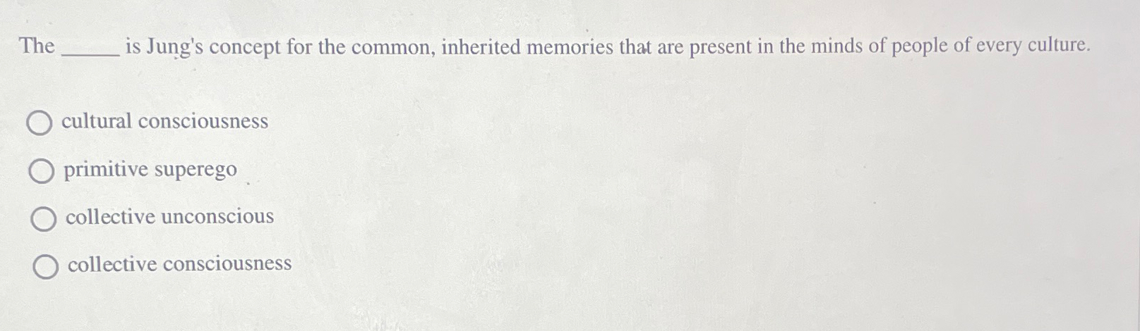 Solved The is Jung's concept for the common, inherited | Chegg.com