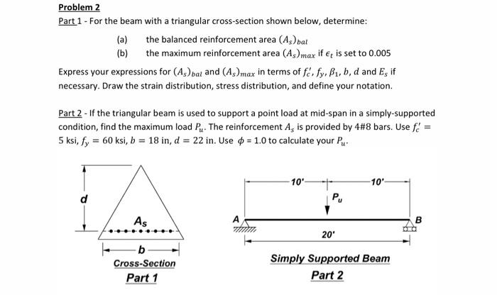 Solved Problem 2 Part 1 - For the beam with a triangular | Chegg.com
