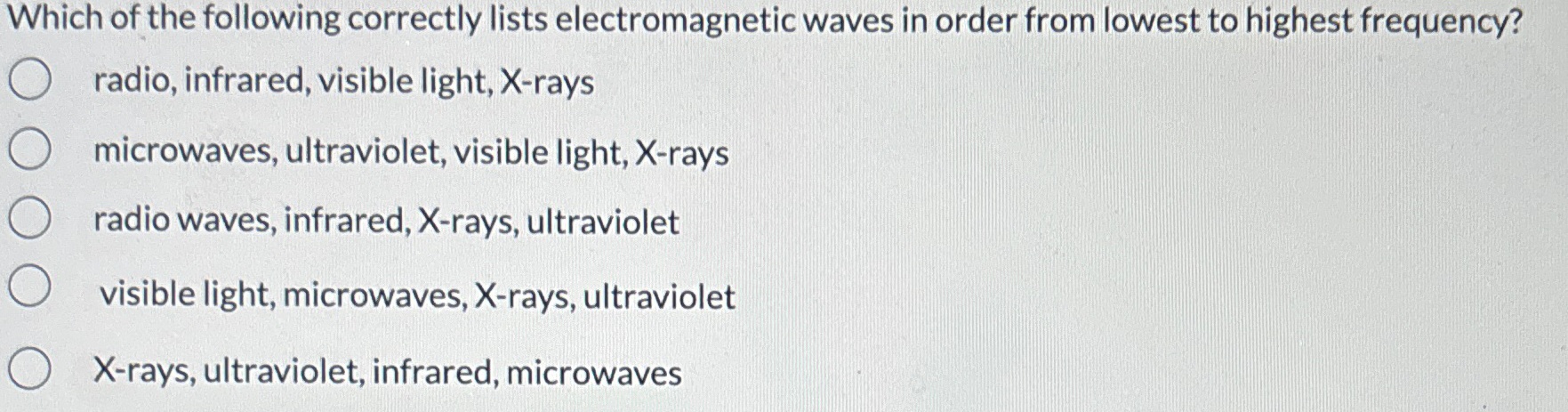 Solved Which of the following correctly lists | Chegg.com
