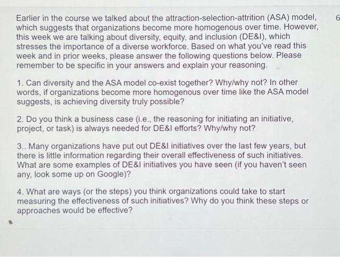 Solved Earlier in the course we talked about the | Chegg.com