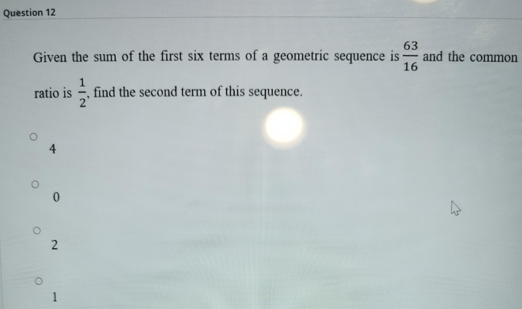 Solved Given the sum of the first six terms of a geometric | Chegg.com