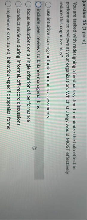 Solved 2uestion 15 (1 ﻿point)You are tasked with redesigning | Chegg.com