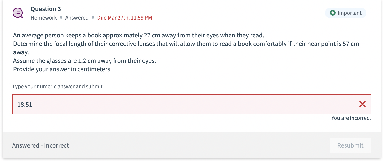 Solved Question 3Homework * ﻿Answered * ﻿Due Mar 27th, 11:59 | Chegg.com