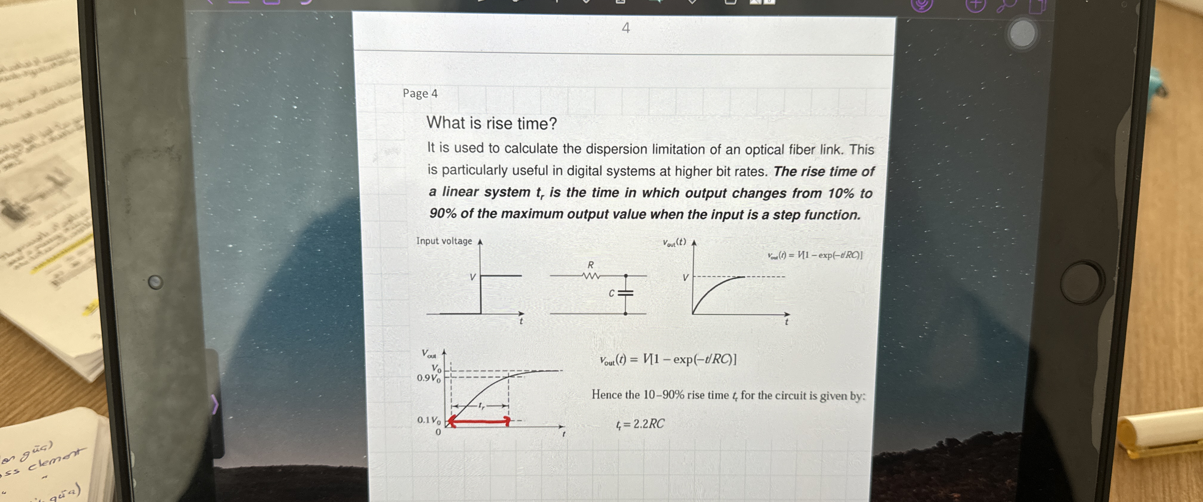 Solved Page 4What is rise time?It is used to calculate the | Chegg.com