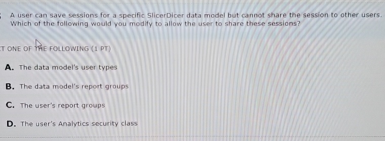 Solved A user can save sessions for a specific SlicerDicer | Chegg.com