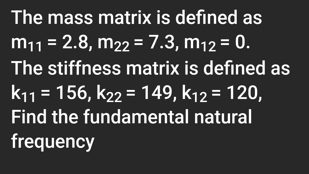 Solved The mass matrix is defined as | Chegg.com