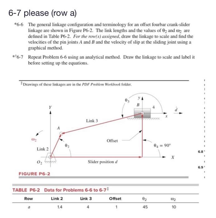 Solved 6-7 please (row a) *6-6 The general linkage | Chegg.com