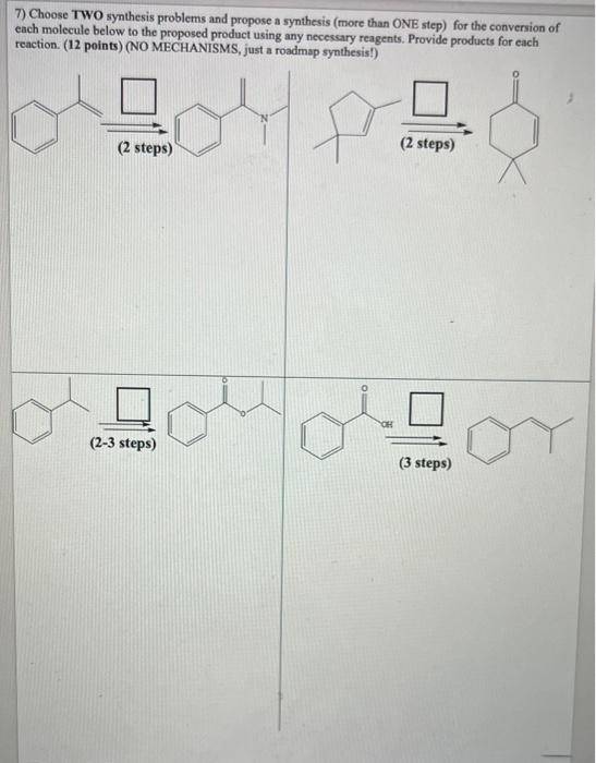 Solved chose two synthesis problems and propose a | Chegg.com