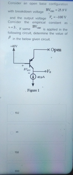 [Solved]: Consider an open base configuration with breakdown