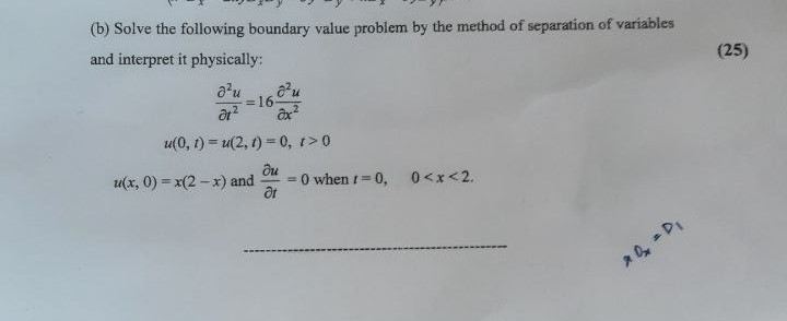 Solved (b) ﻿Solve the following boundary value problem by | Chegg.com