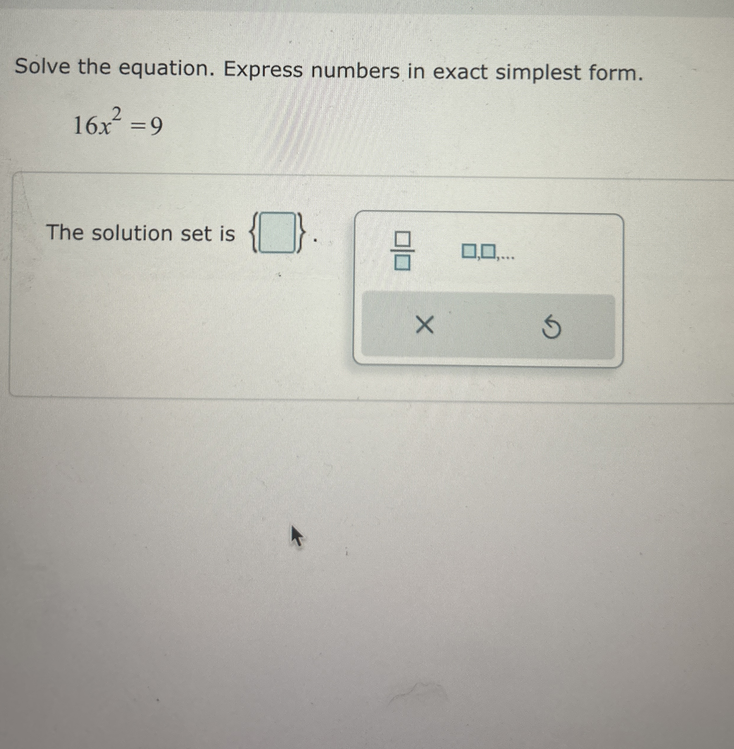 Solved Solve the equation. Express numbers in exact simplest | Chegg.com