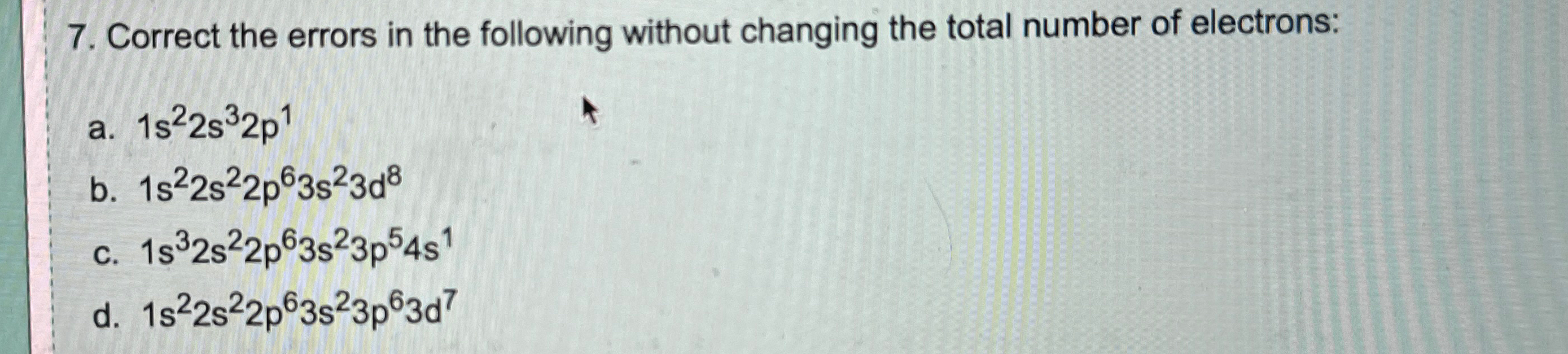 Correct the errors in the following without changing | Chegg.com