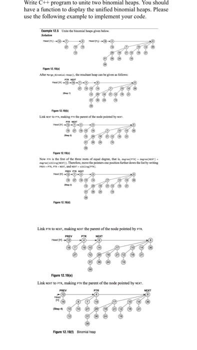 Solved Write C++ program to unite two binomial heaps. You | Chegg.com