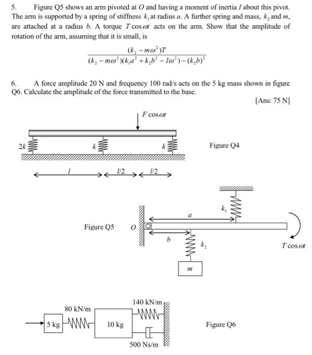 Solved 5. Figure Q5 shows an arm pivoted at O and having a | Chegg.com