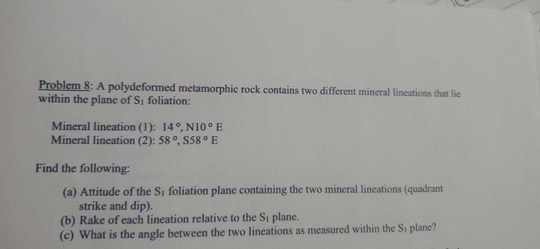 Solved Problem 8: A polydeformed metamorphic rock contains | Chegg.com