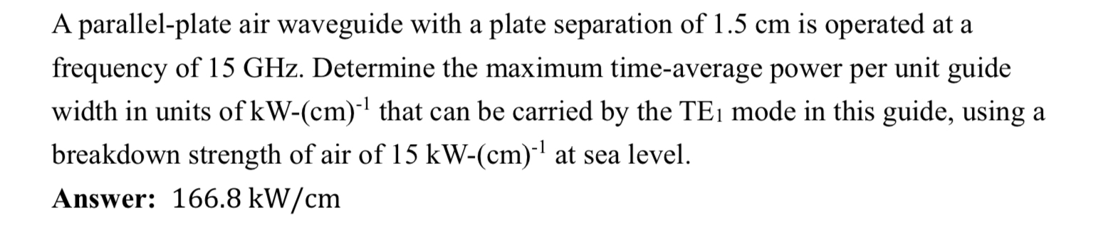 Solved A parallel-plate air waveguide with a plate | Chegg.com