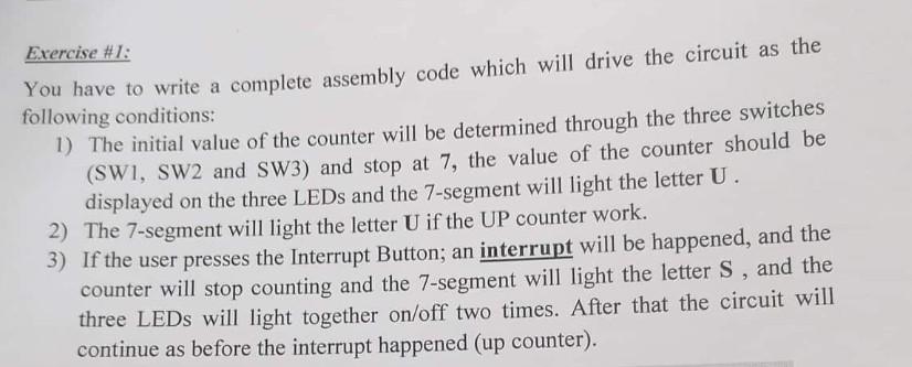 Solved Exercise #I: You have to write a complete assembly | Chegg.com