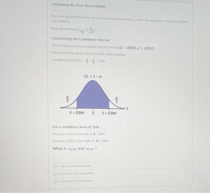 Solved Calculating the Error Bound (EBM) The error bound | Chegg.com