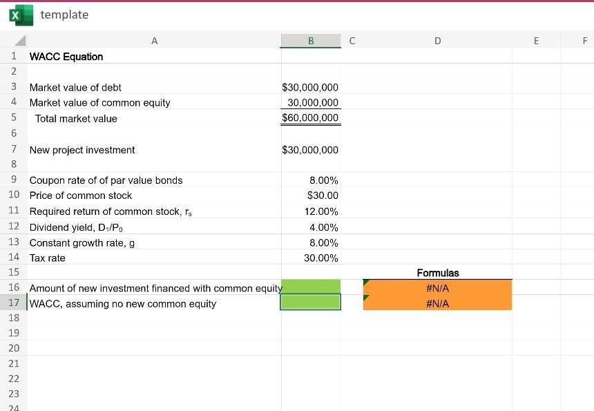 Solved Excel Online Structured Activity: WACC Estimation On | Chegg.com
