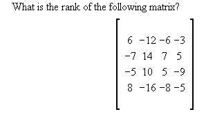 Solved What is the rank of the following matrix? | Chegg.com