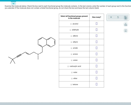 Solved Examine the molecule below. Check the box next to | Chegg.com