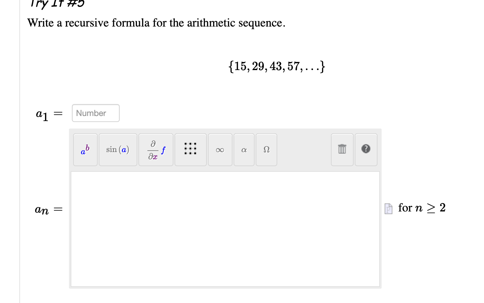 Solved Write a recursive formula for the arithmetic | Chegg.com