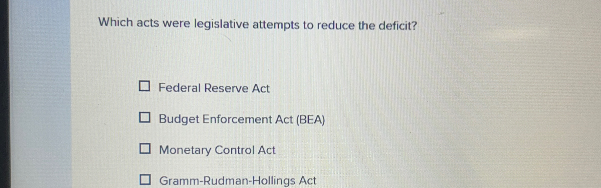 Solved Which acts were legislative attempts to reduce the | Chegg.com