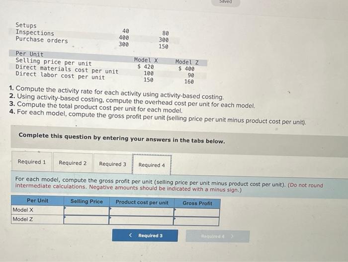Solved Exercise 4-17 (Static) Using activity-based costing | Chegg.com