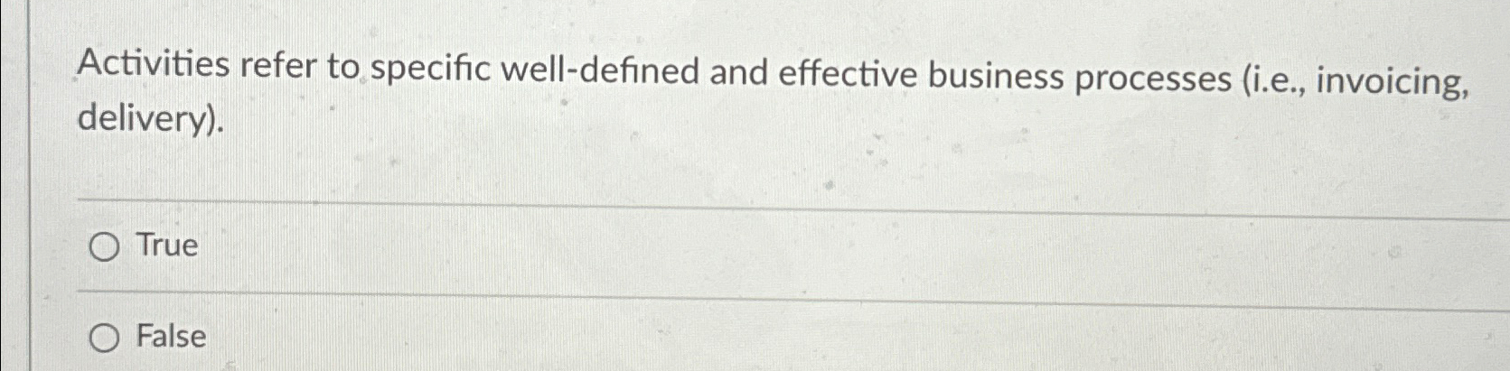 Solved Activities refer to specific well-defined and | Chegg.com
