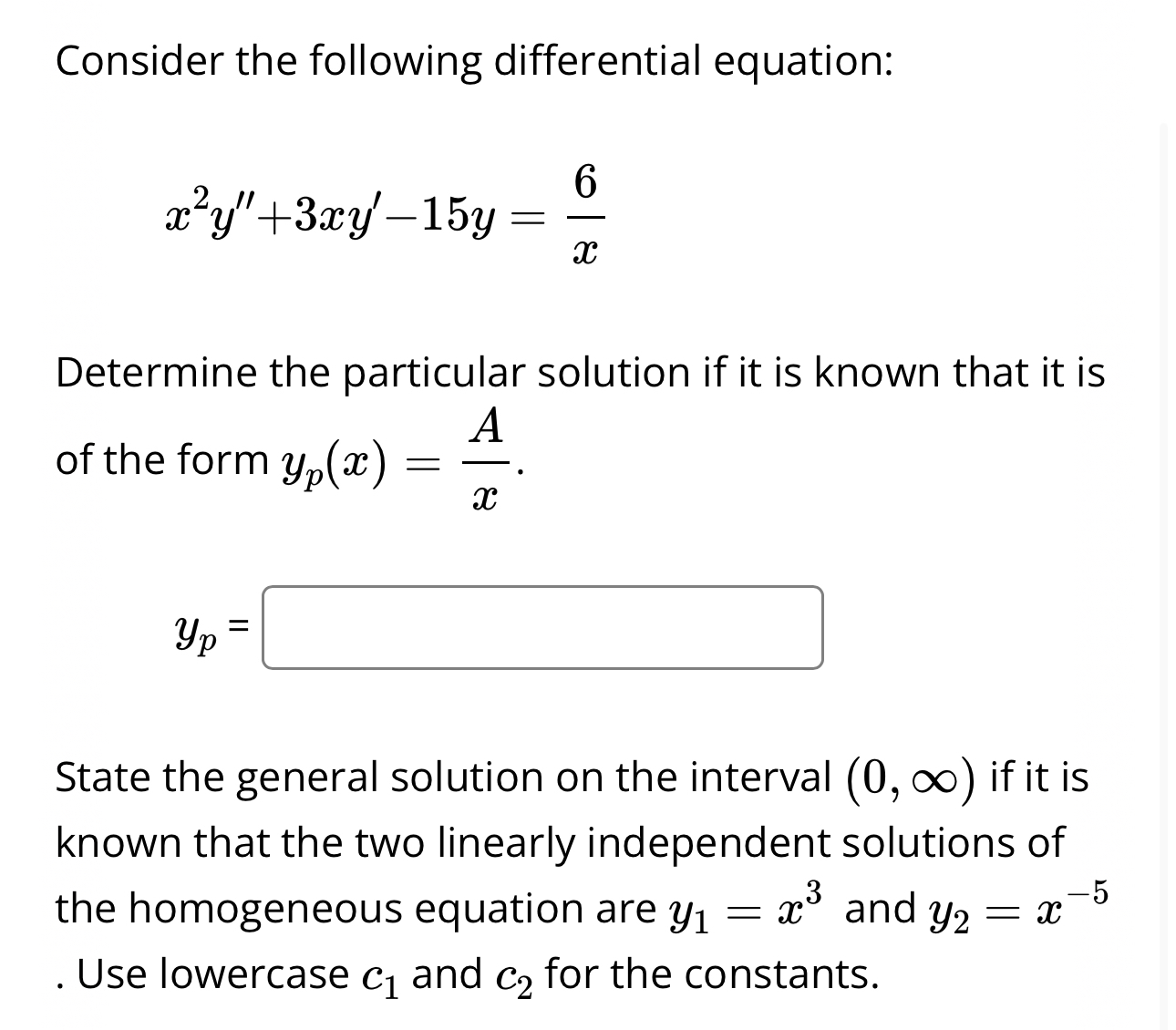 Solved Consider the following differential | Chegg.com