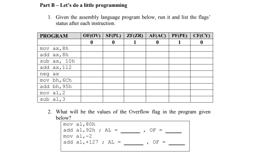 Solved Part B - Let's do a little programming 1. Given the | Chegg.com