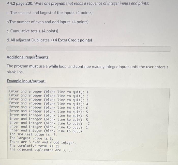 Solved P 42 Page 230 Write One Program That Reads A