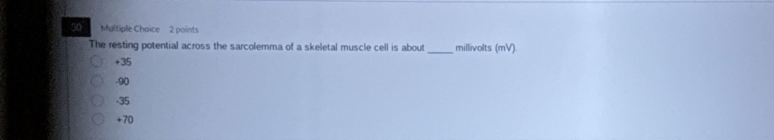 Solved Whitiple Choice 2 ﻿pointsThe resting potential across | Chegg.com