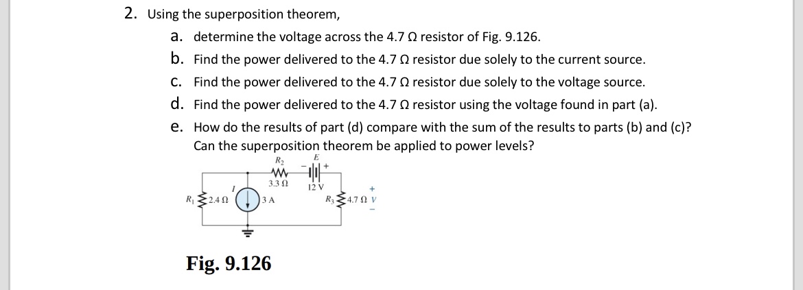Solved Using the superposition theorem,Using the | Chegg.com