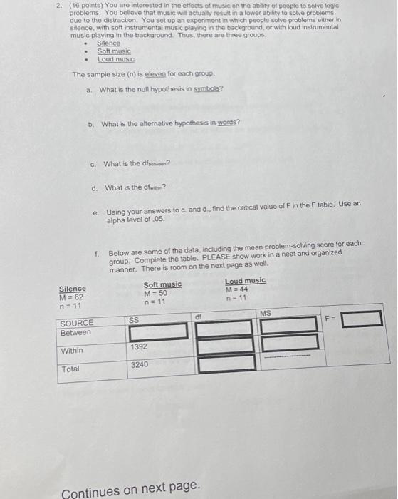 Solved 2. (16 points) You are interested in the effects of | Chegg.com