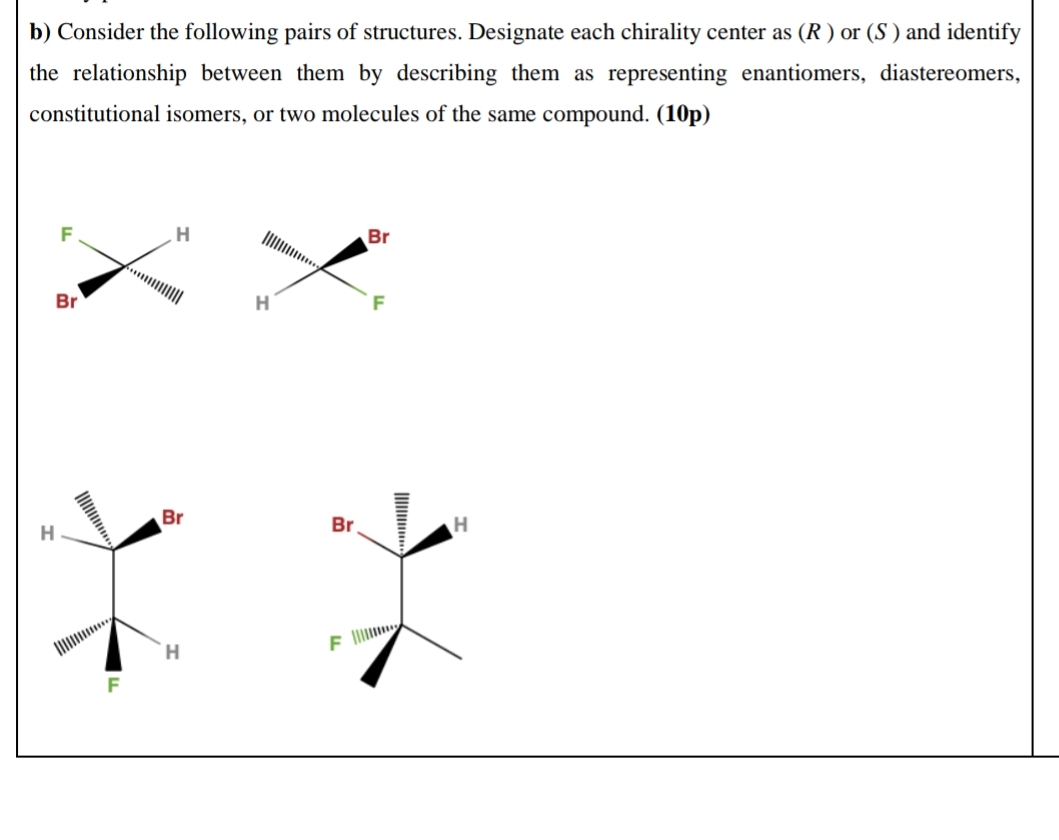 Solved b) ﻿Consider the following pairs of structures. | Chegg.com