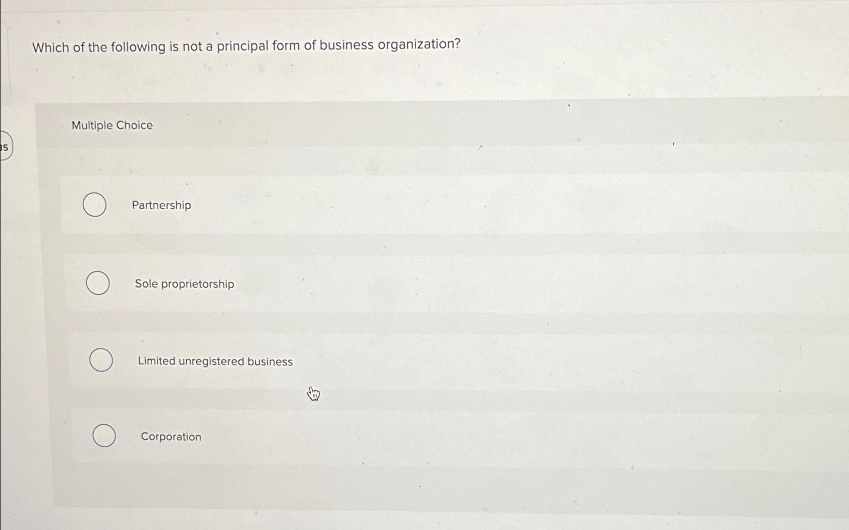 Solved Which of the following is not a principal form of | Chegg.com