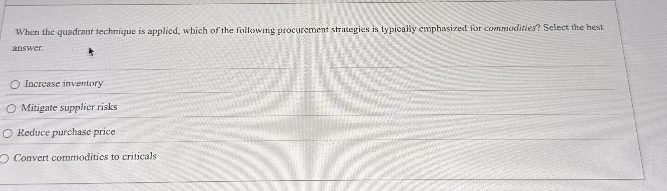 Solved When the quadrant technique is applied, which of the | Chegg.com