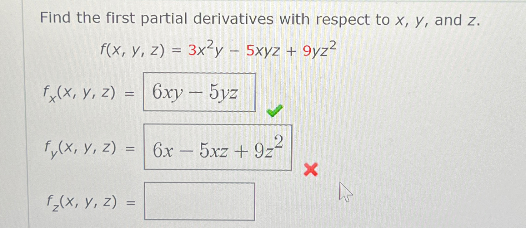 Find the first partial derivatives with respect to | Chegg.com