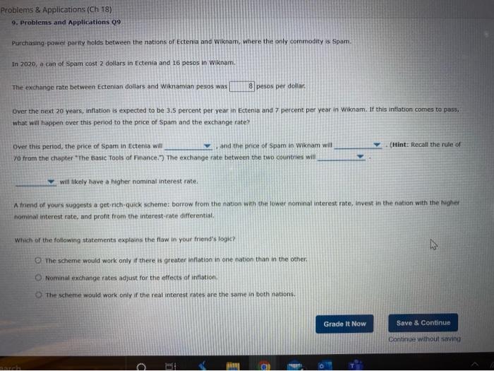 Solved Problems & Applications (Ch 18) 9. Problems and | Chegg.com