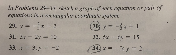 Solved In Problems 29–34, sketch a graph of each equation or | Chegg.com