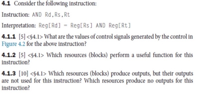 Solved 4.1 Consider the following instruction: Instruction: | Chegg.com