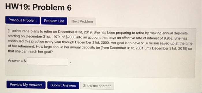 Solved HW19: Problem 6 Previous Problem Problem List Next | Chegg.com