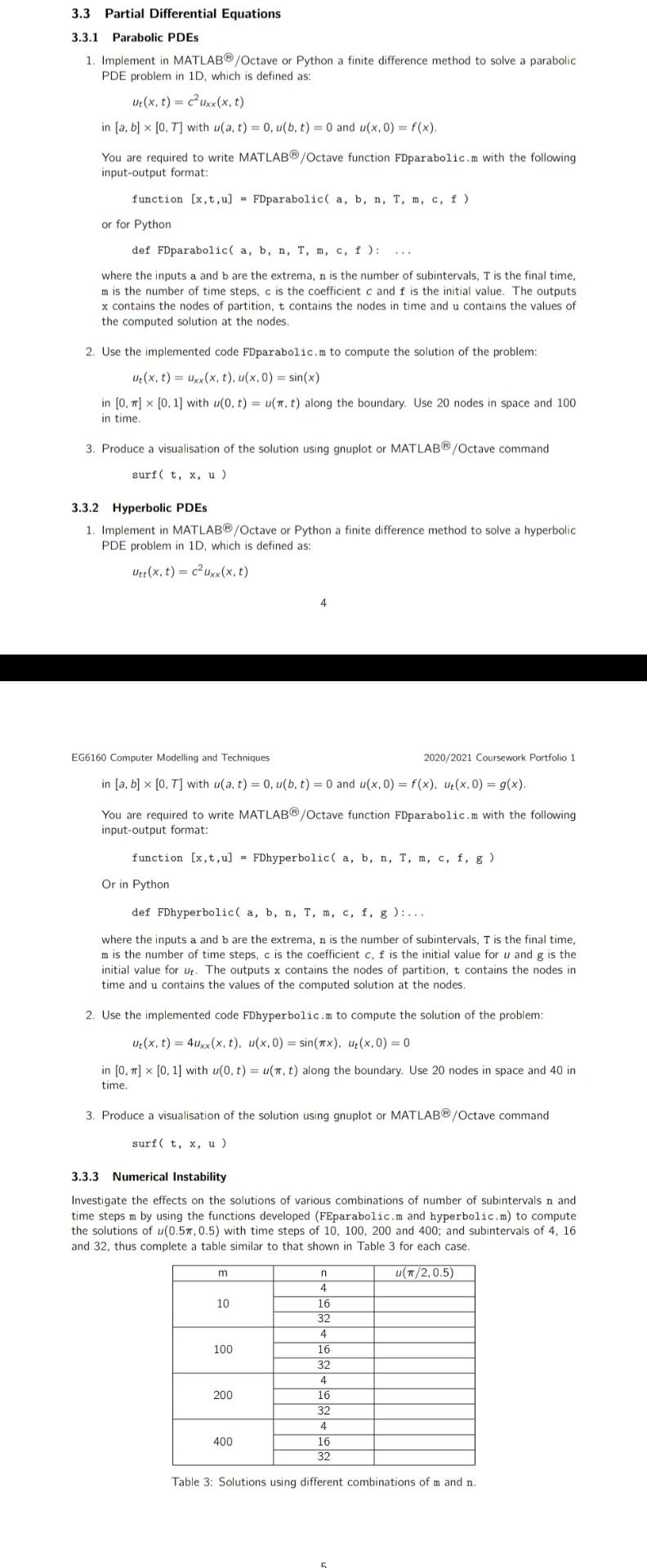 Solved Using Matlab/python for Ordinary differential | Chegg.com