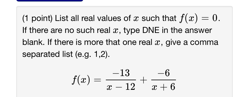 Solved (1 ﻿point) ﻿List all real values of x ﻿such that | Chegg.com
