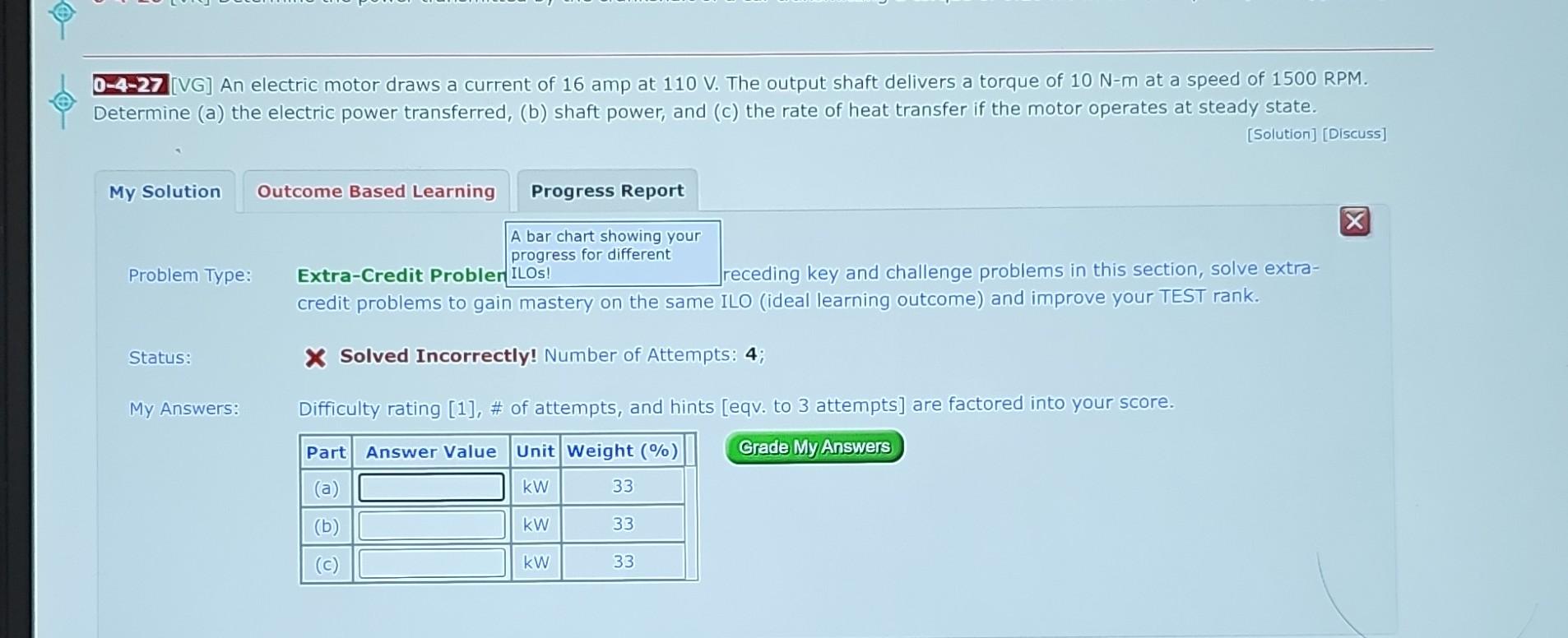 Solved 0-4-27 [VG] An electric motor draws a current of 16 | Chegg.com