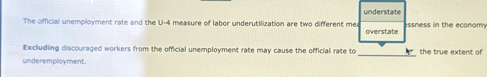 Solved The official unemployment rate and the U-4 ﻿measure | Chegg.com
