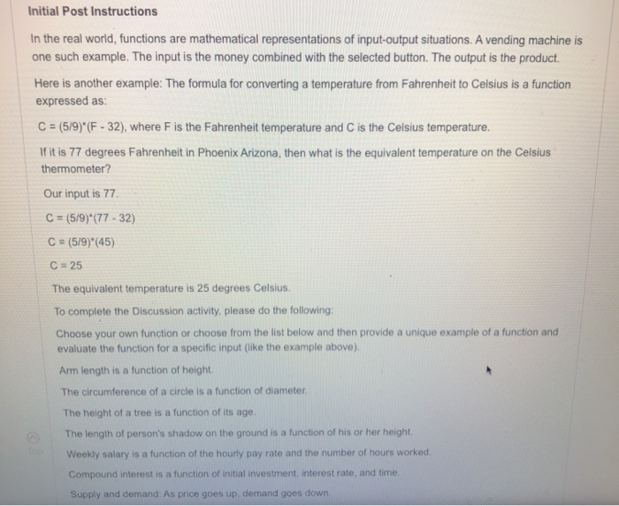 Solved Initial Post Instructions In the real world, | Chegg.com