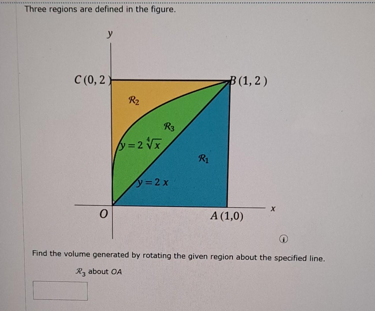 Solved find the volume generated by rotating the given | Chegg.com