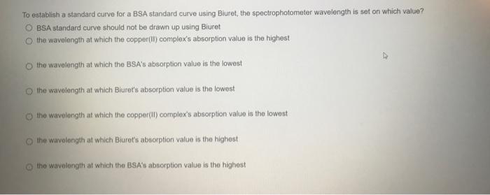 Solved To establish a standard curve for a BSA standard | Chegg.com